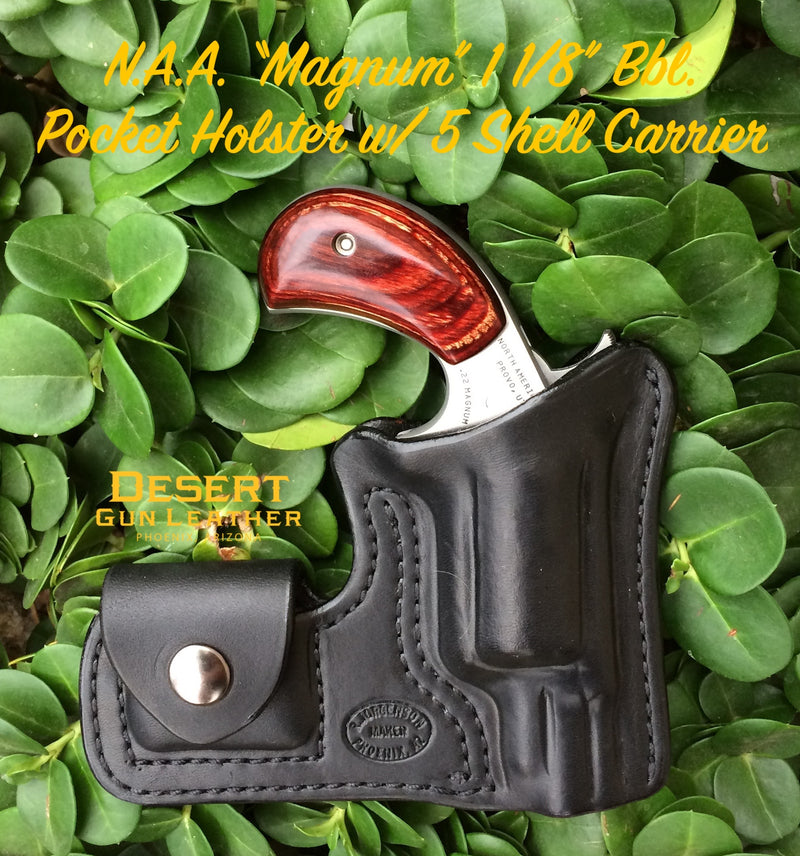 NAA Pocket Holster with extra 5 Round Snap Pouch – Desert Gun Leather